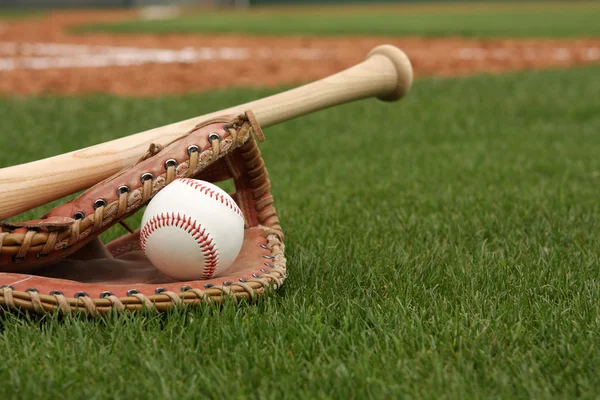 Baseball and Bat on Field — Stock Photo © dehooks #5909248