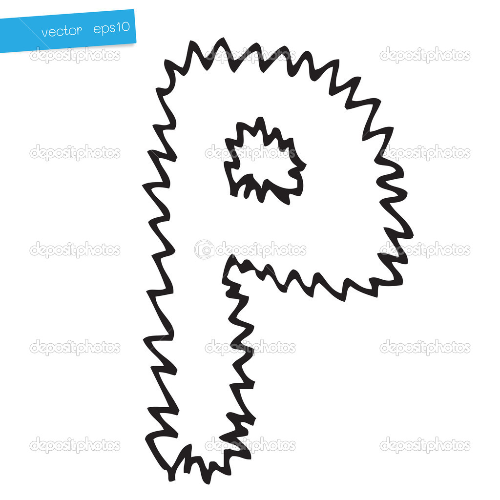 Hand drawing alphabet letter P in vector design — Stock Vector © jumpe ...