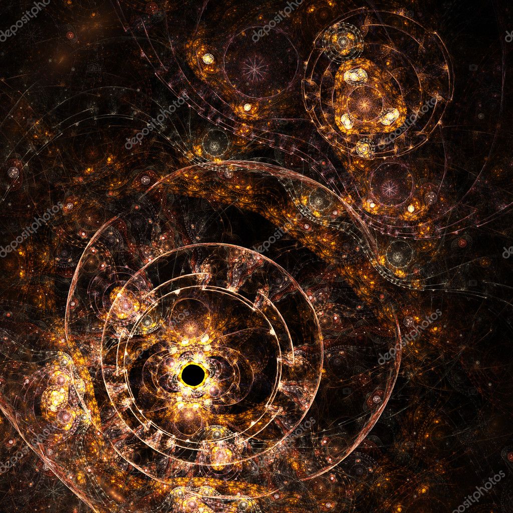 Fractal artwork, abstraction of a clockwork, a time machine — Stock ...