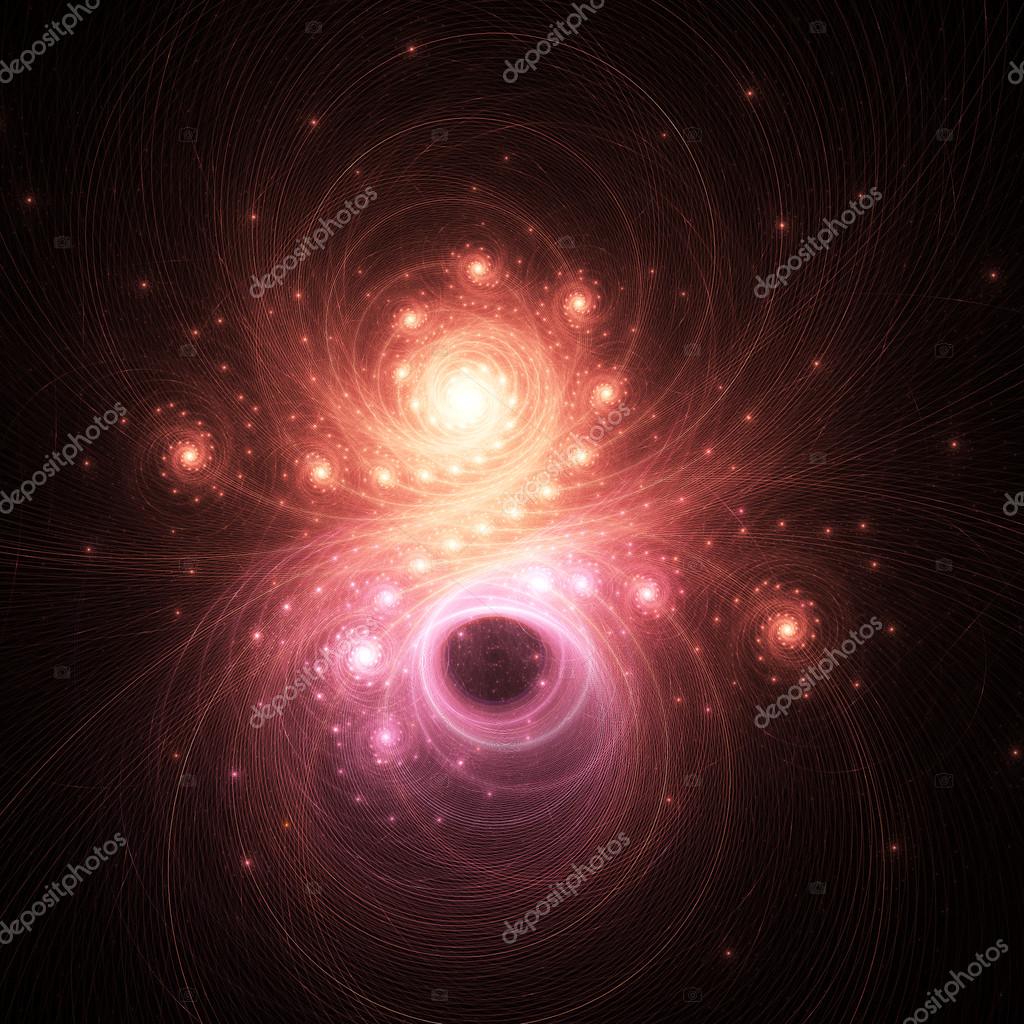 Dark glossy fractal nebula, digital artwork for creative graphic design ...