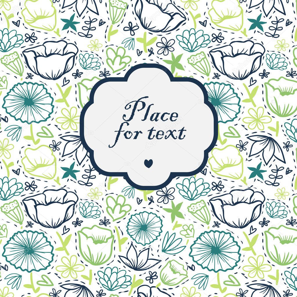 Doodle colorful outline flowers background — Stock Vector © fearsonline ...