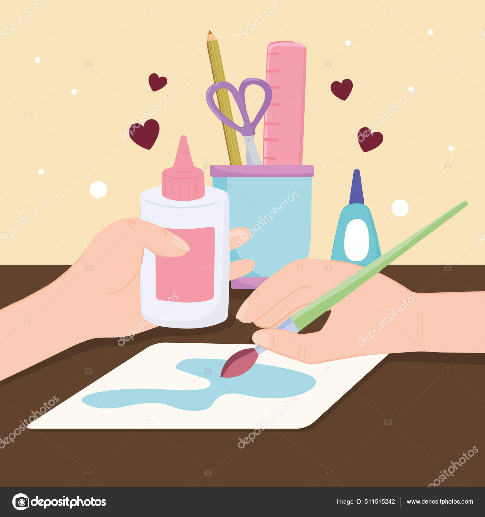 Hands making craft Stock Vector Image by ©stockgiu #511515242