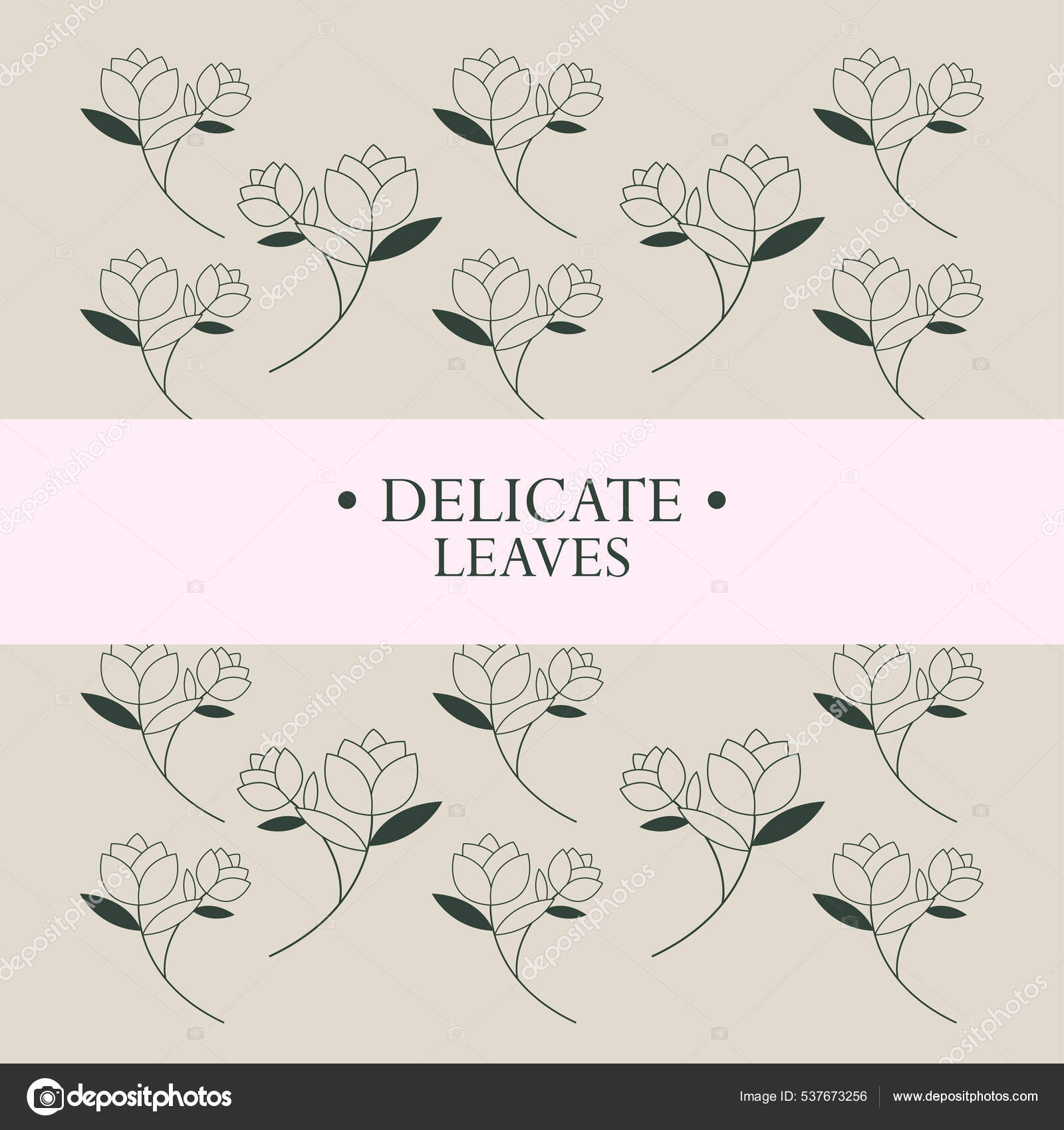 Delicate leaves banner Stock Vector by ©stockgiu 537673256