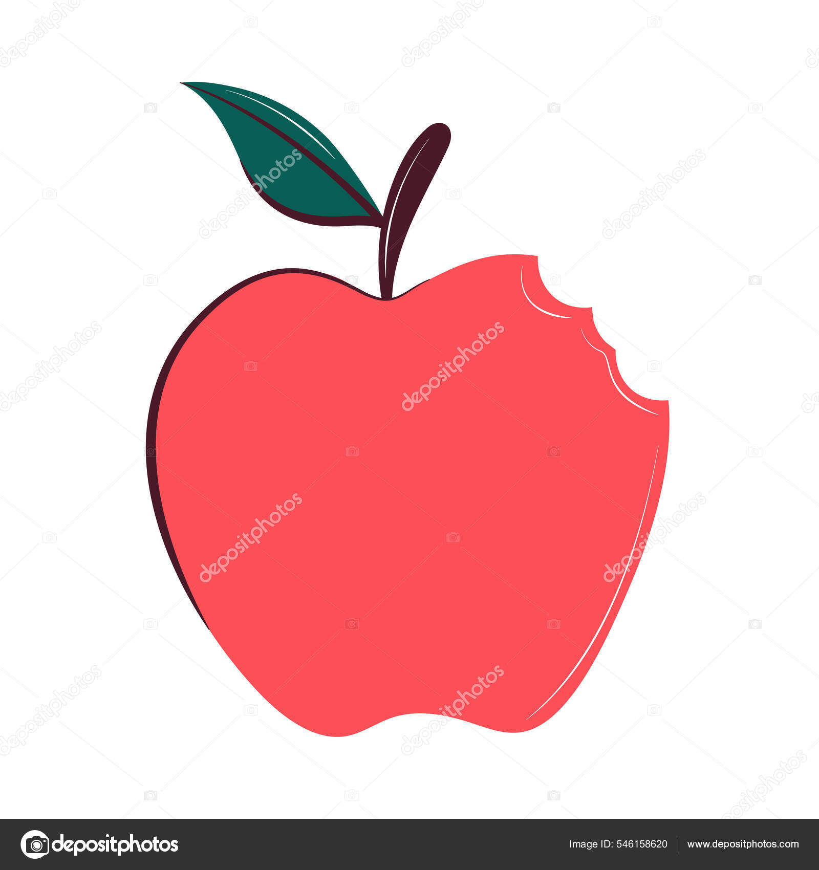 Icono de manzana mordida Vector de stock #546158620 de ©stockgiu