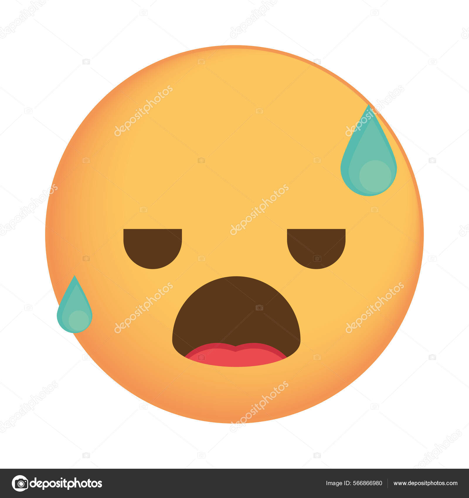 Emoticon De Rosto Cansado