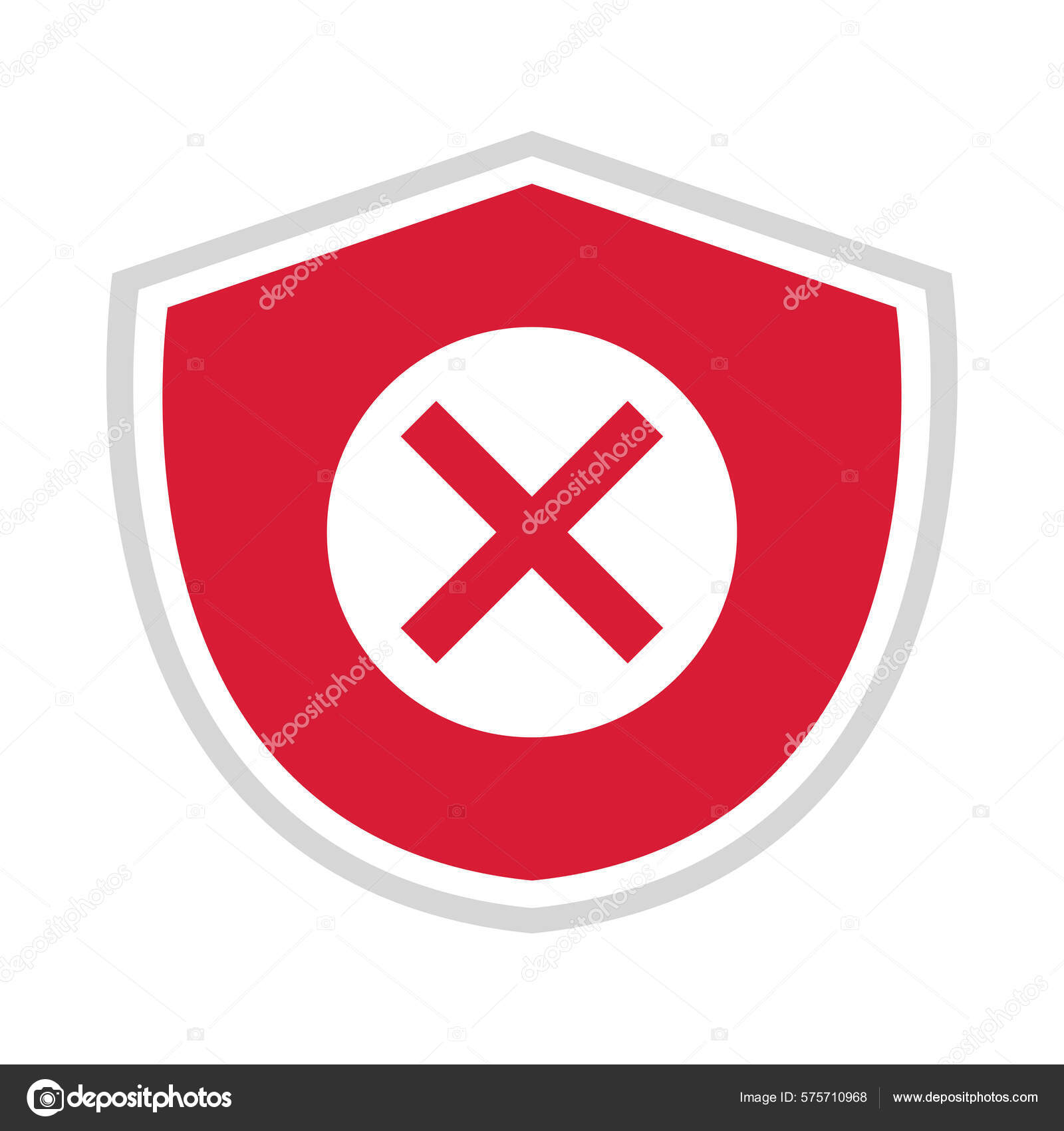 Shield Error Caution Icon Flat Stock Vector by ©stockgiu 575710968