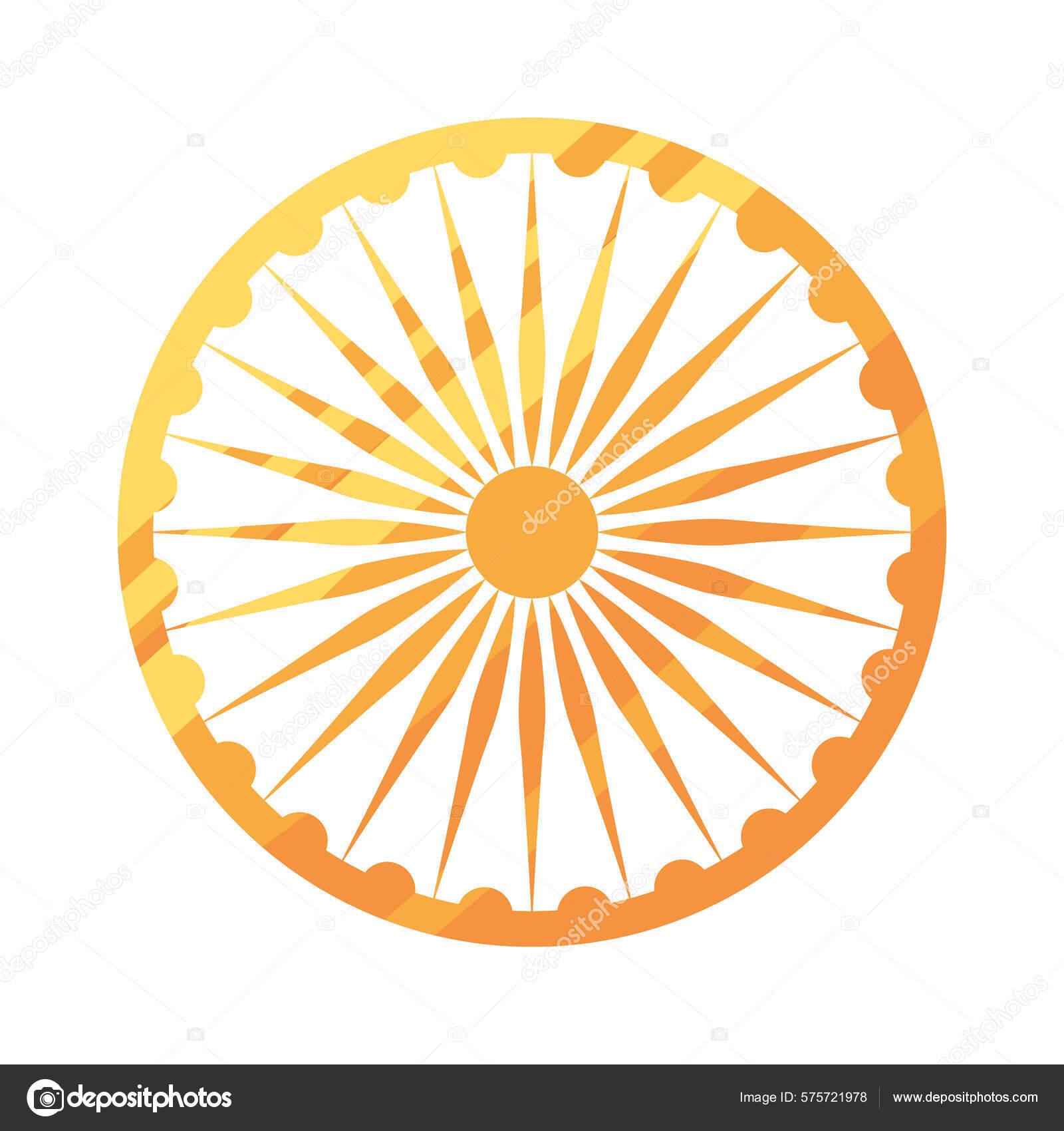 Ashoka Chakra Símbolo Icono Aislado Vector de stock #575721978 de ©stockgiu
