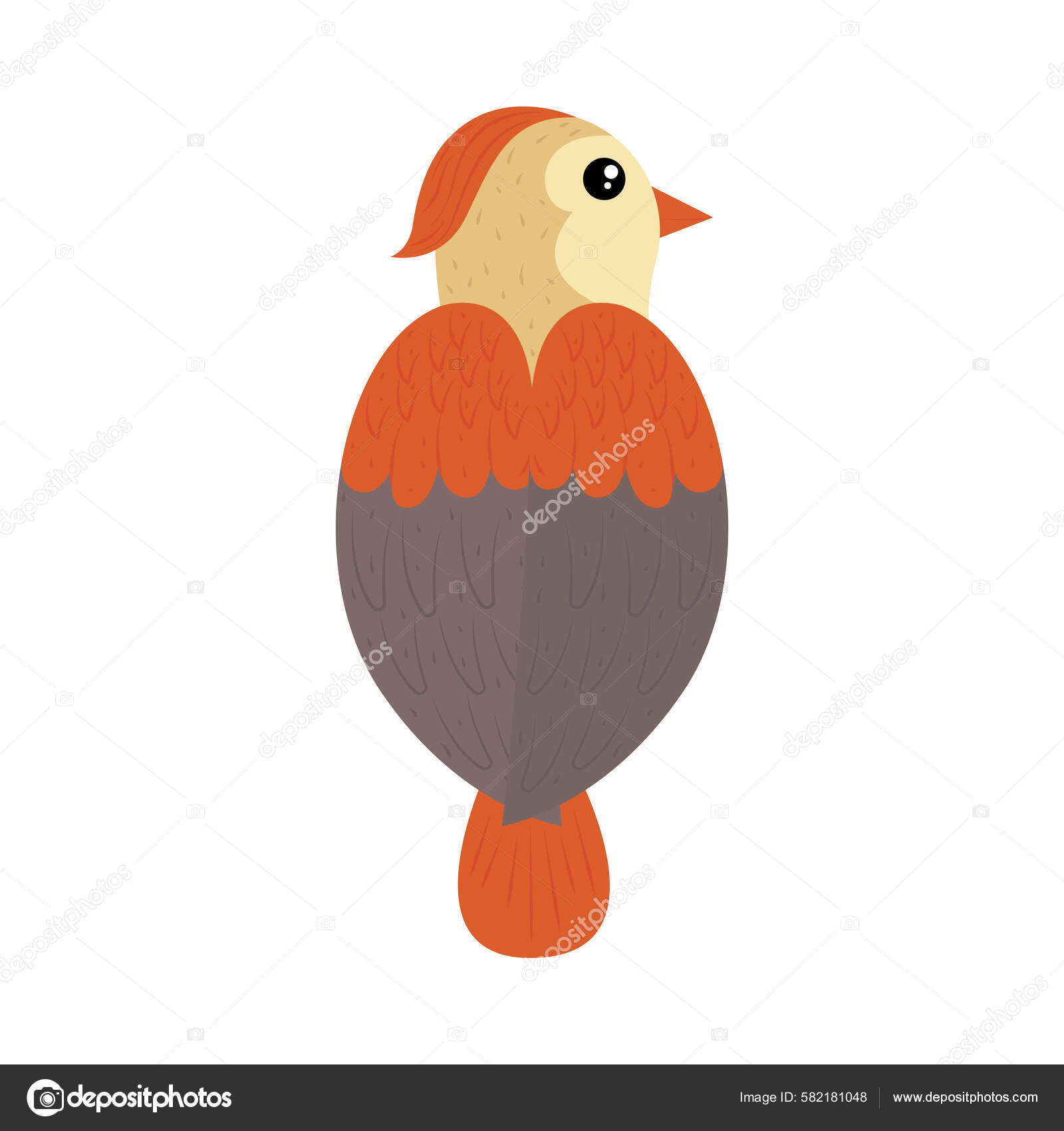 Bird Back View Icon Isolated Stock Vector by ©stockgiu 582181048