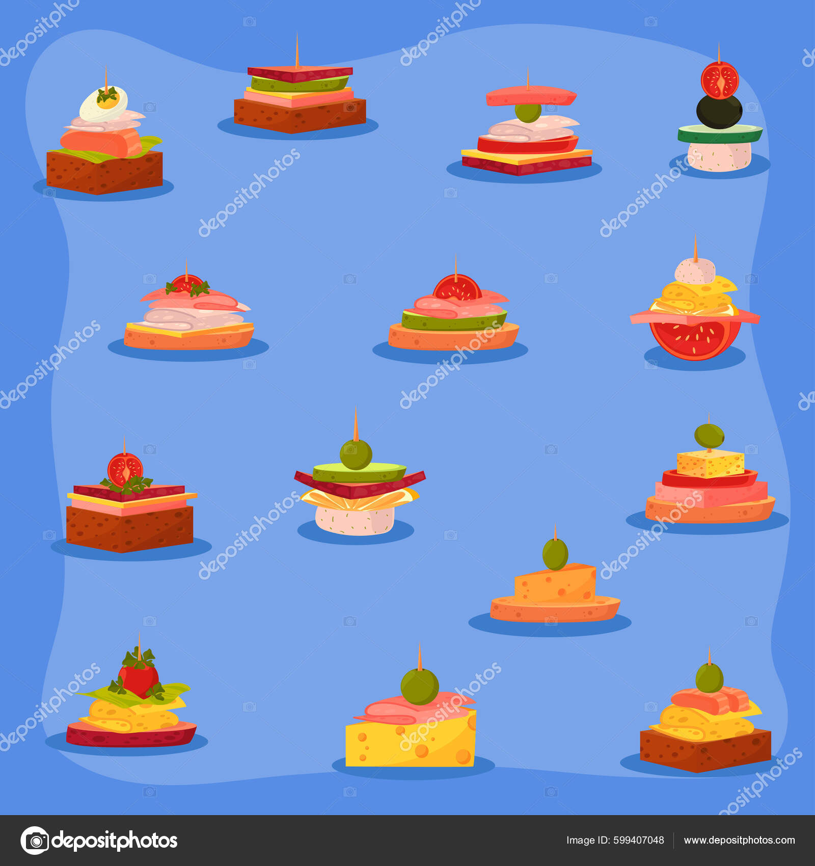 Set Appetizers Menu Design Vector de stock por ©stockgiu 599407048