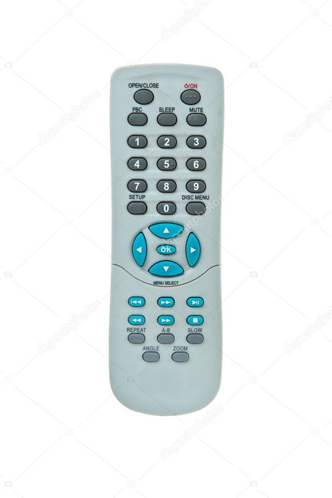 Old TV Remote Control with dust isolated on white background Stock ...