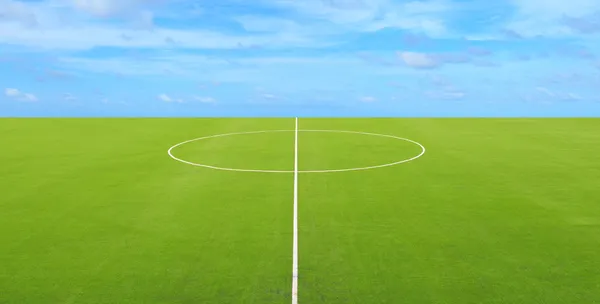Center line on soccer field Stock Photo by ©pinkblue 28893557
