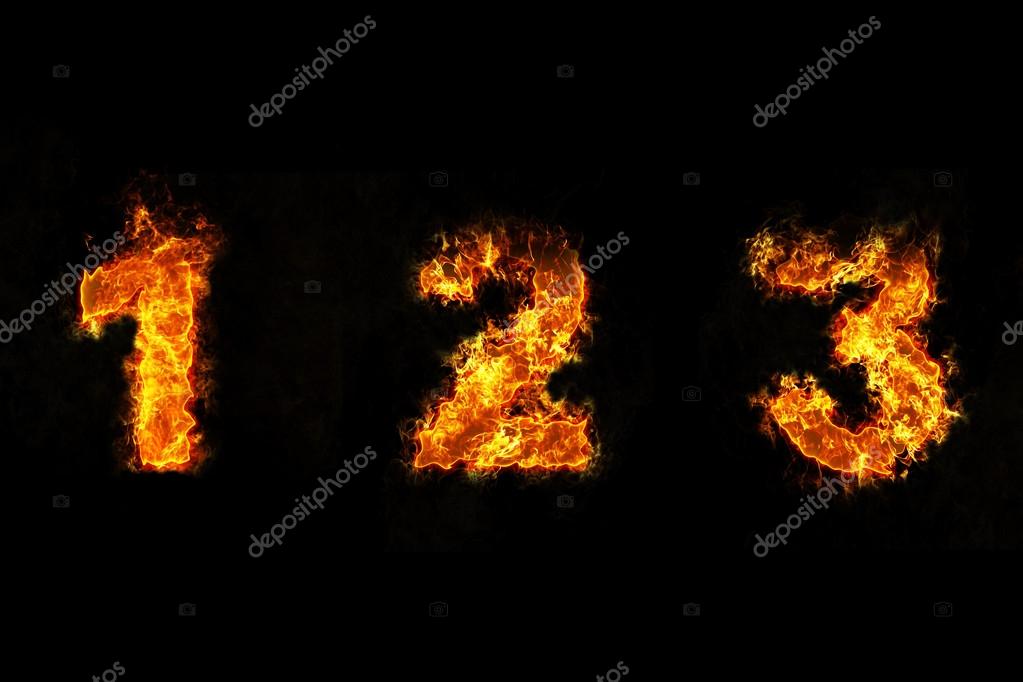 Fire on number 1, 2 and 3 — Stock Photo © pinkblue #38551377