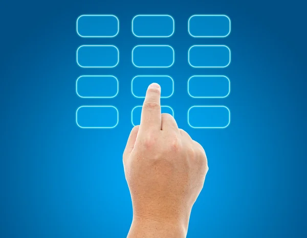 Hand push transparent buttons - Stock Image - Everypixel
