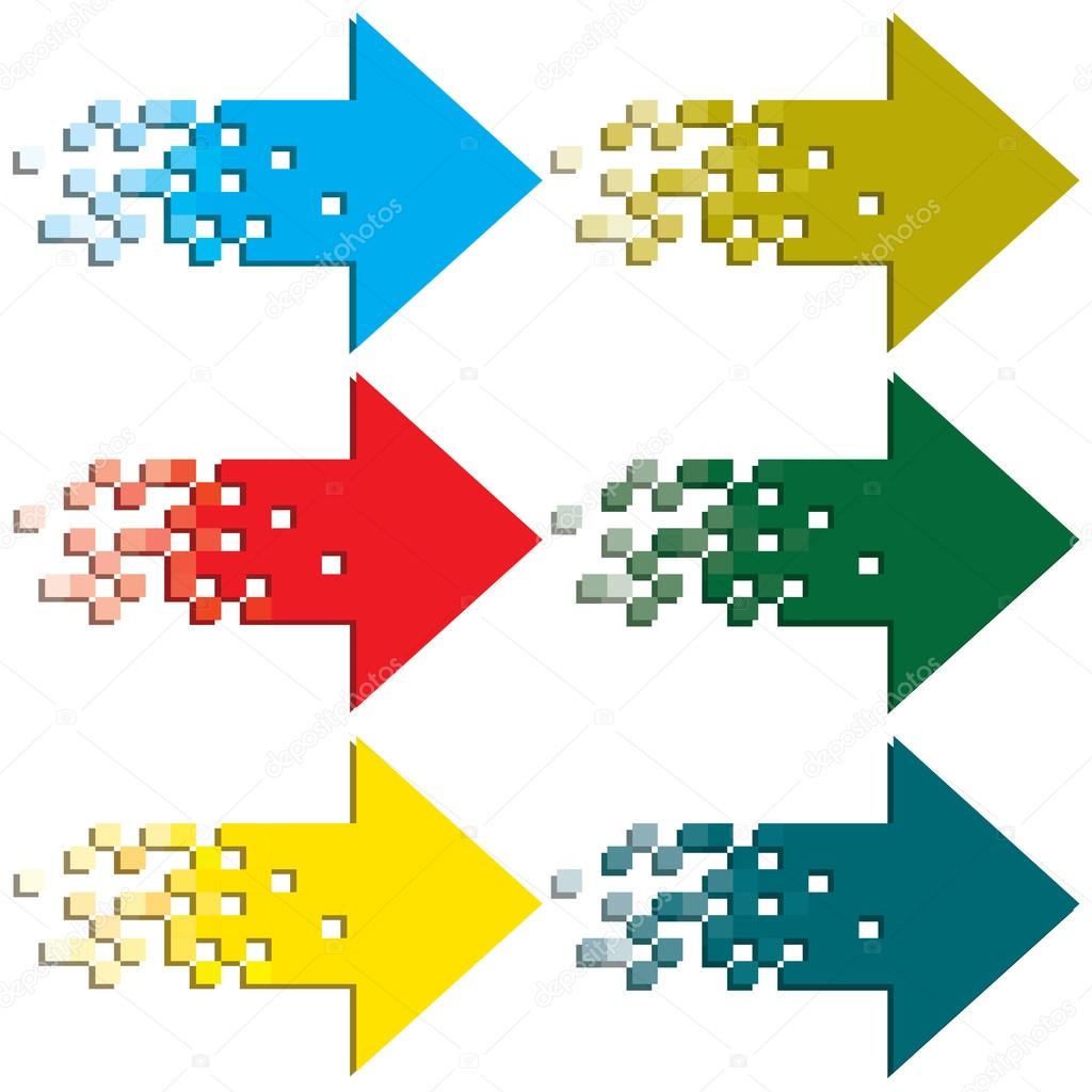 Flechas multicolores para indicar — Archivo Imágenes Vectoriales ...