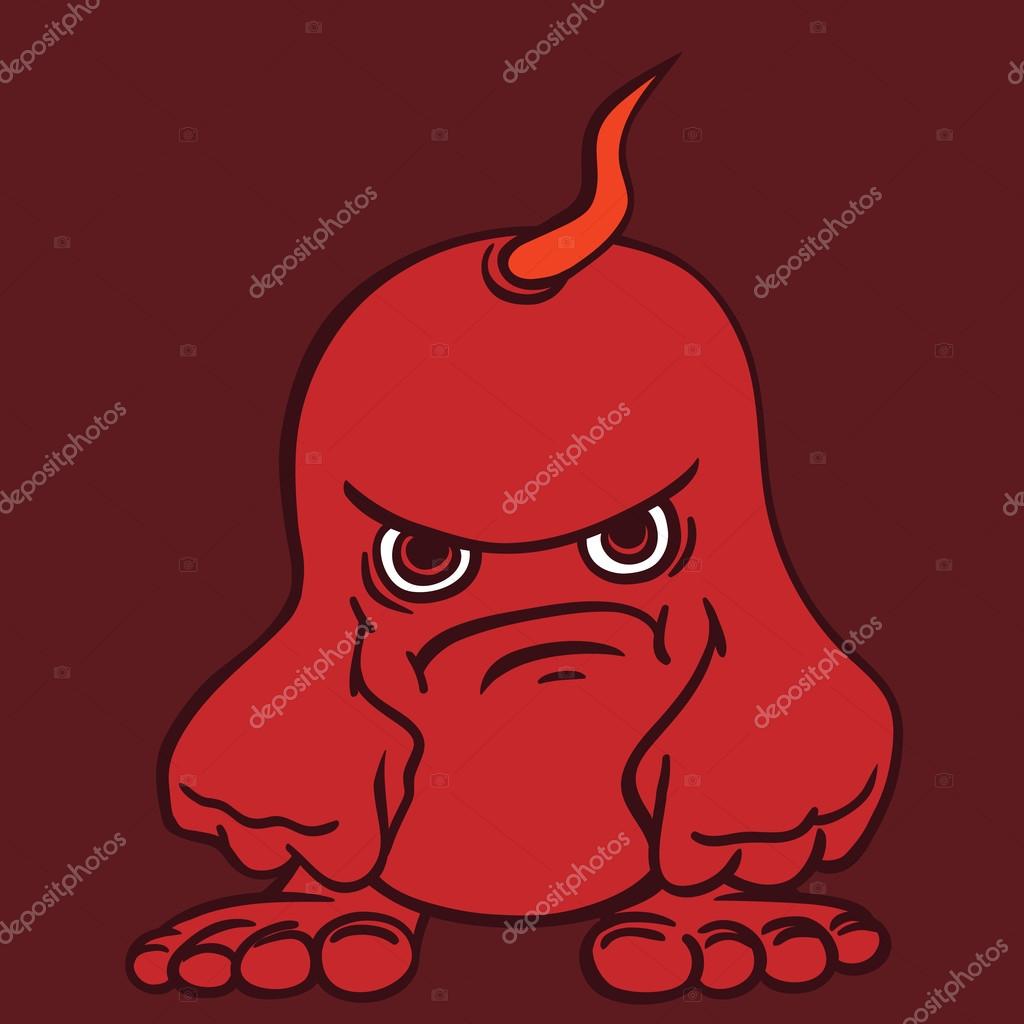 Small drawing an angry monster. Stock Vector Image by ©gray1311 #48036787