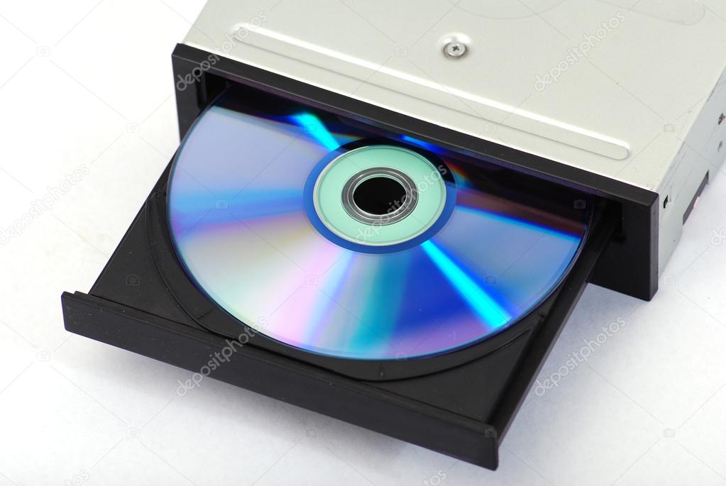 External CD DVD burner writer isolated on white — Stock Photo ...