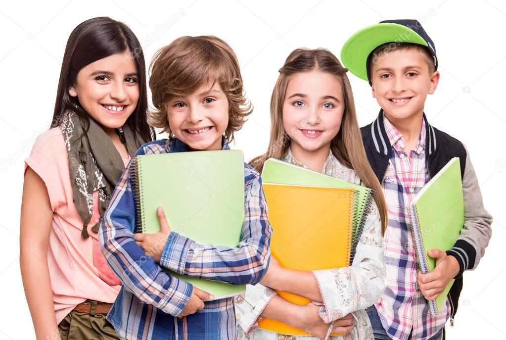 Group of little students Stock Photo by ©jolopes 50330307