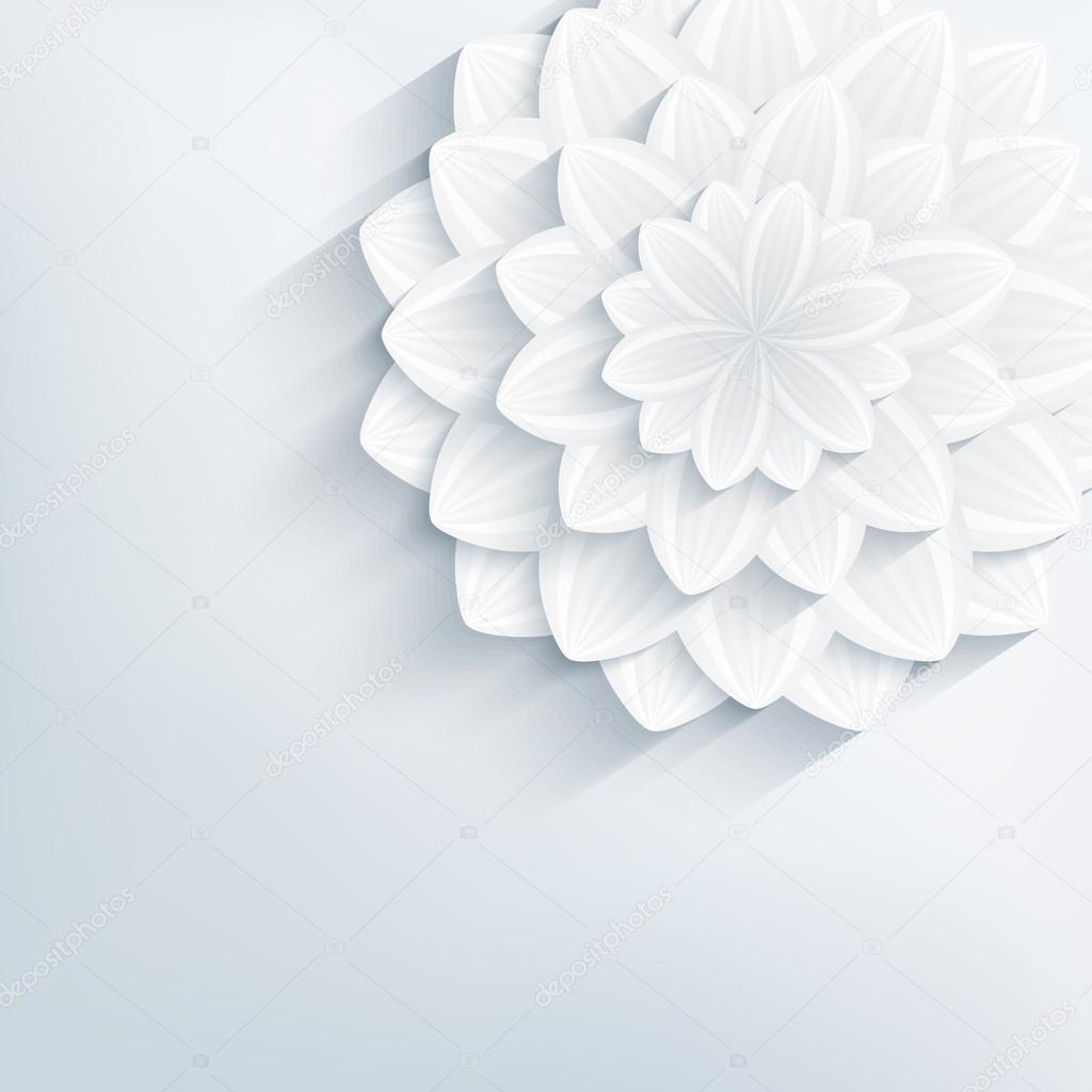 Floral abstract grey background with 3d flower Stock Vector Image by ...