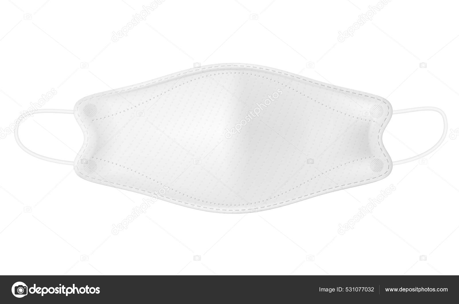 Shaped Medical Face Mask Front View Isolated White Background Stock ...