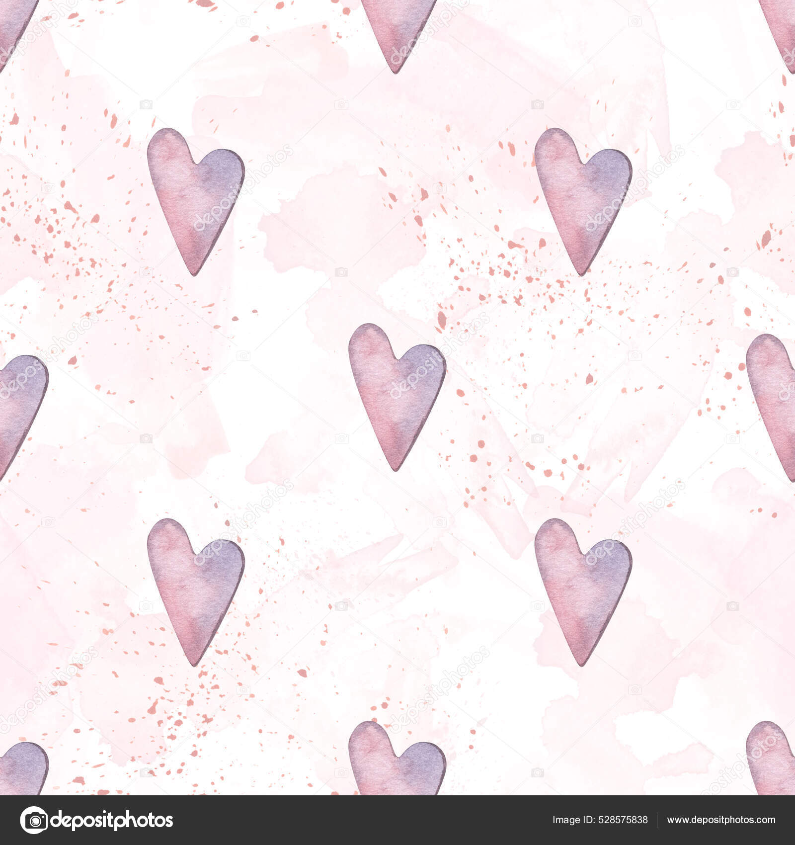 Love texture - seamless pattern with hearts. Tie Dye Wash. brush ...
