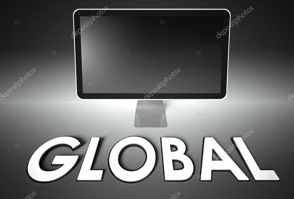 Computer blank screen with word Global — Stock Photo © leszekglasner ...