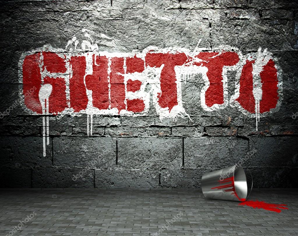 Ghetto graffiti | Graffiti wall with ghetto, street background — Stock ...