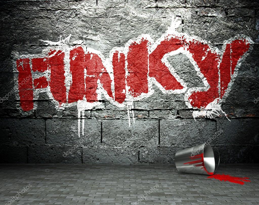 Graffiti wall with funky, street background Stock Photo by ...