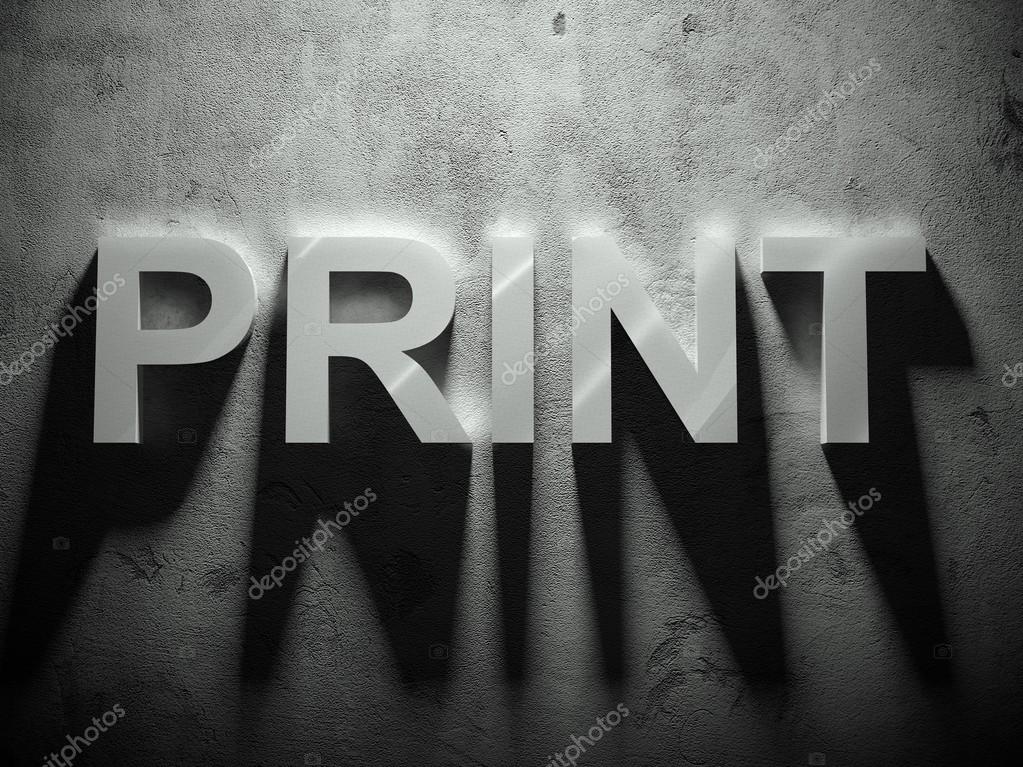 Print text with shadow, word Stock Photo by ©leszekglasner 20638803