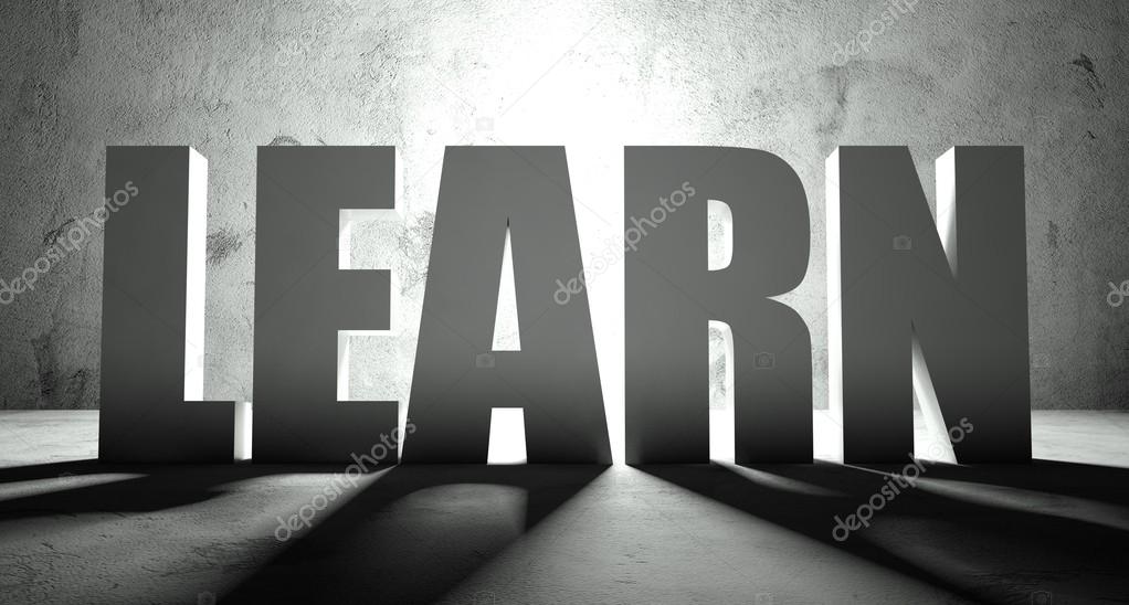 Learn word with shadow, background Stock Photo by ©leszekglasner 21292431