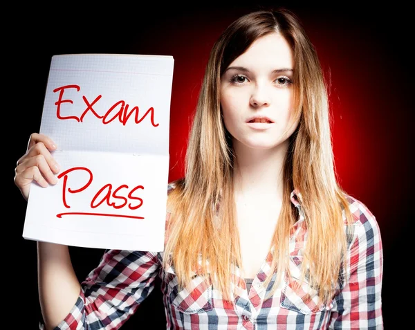 Passed test or exam and happy girl Stock Photo by ©leszekglasner 24961225