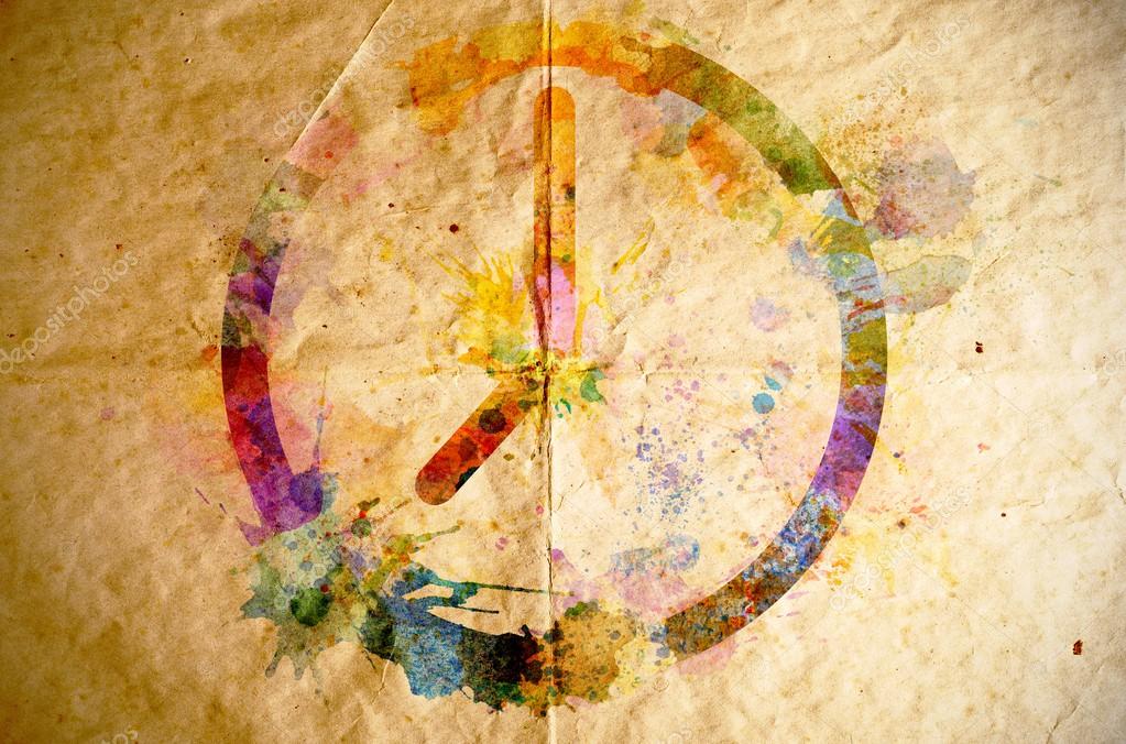 Watercolor clock, old paper background Stock Photo by ©leszekglasner ...