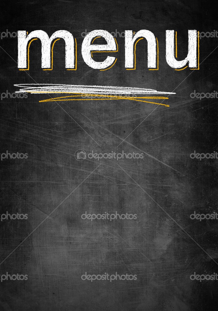 Menu tableau craie avec cadre vide, restaurant design — Photo de stock ...