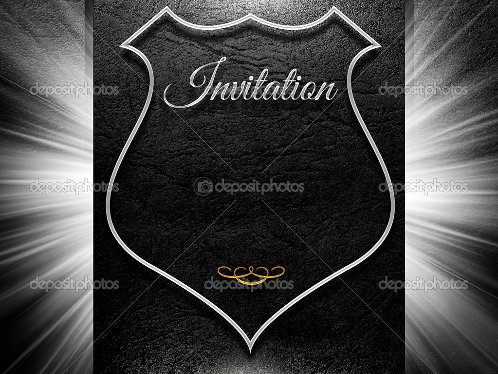Invitation sign on leather background with copy space for text — Stock ...