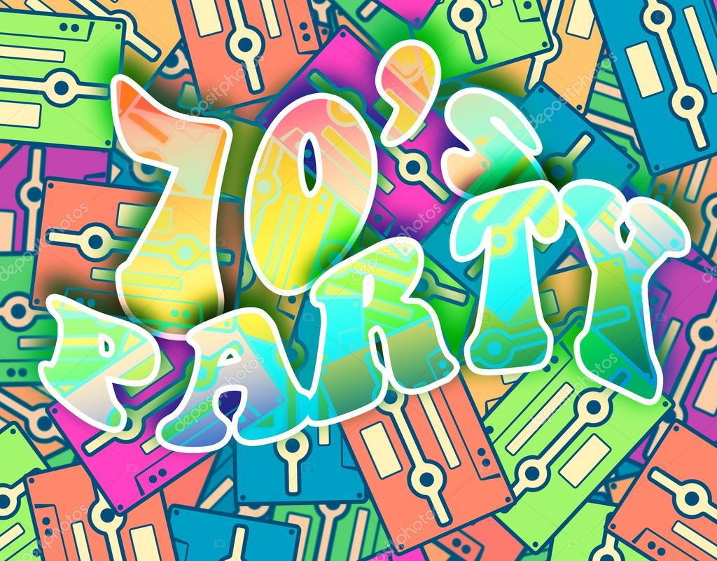 70s party retro concept, Vintage poster design — Stock Photo ...