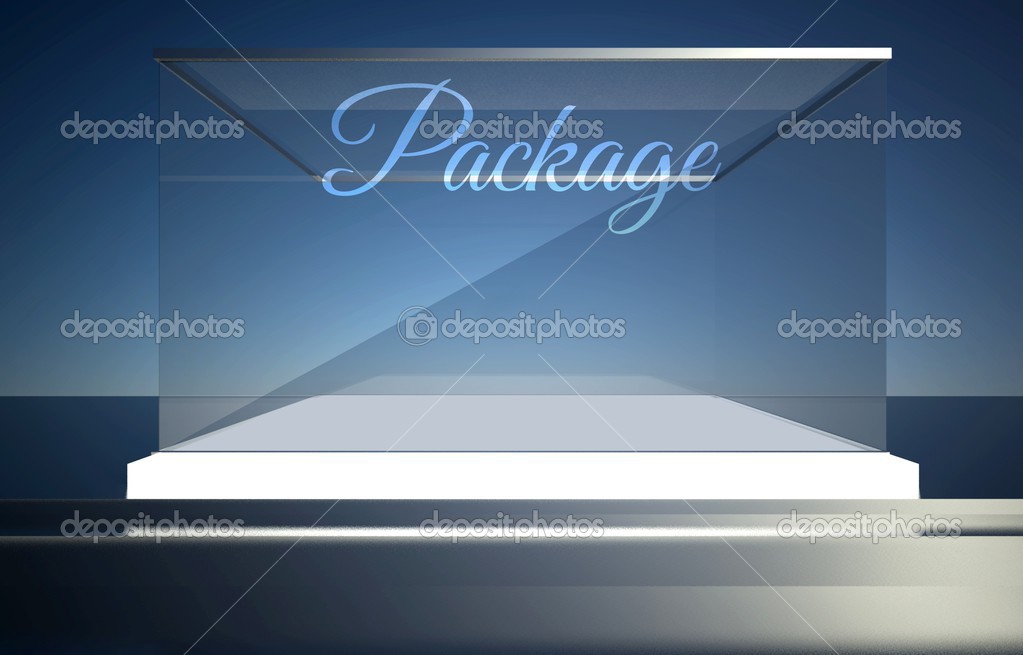 Package empty glass showcase for exhibit — Stock Photo © leszekglasner ...