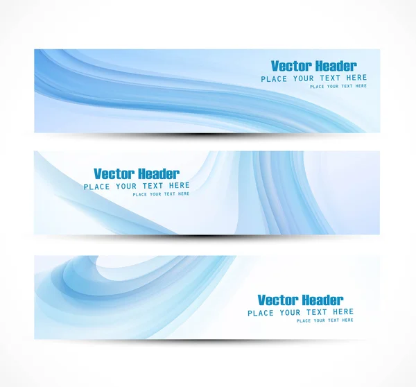 Three blue abstract waves background banner vector — Stock Vector © MPF ...