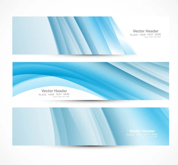 Three blue abstract waves background banner vector — Stock Vector © MPF ...