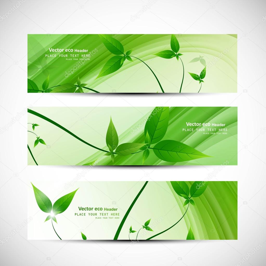 Abstract header natural eco green lives wave vector — Stock Vector ...