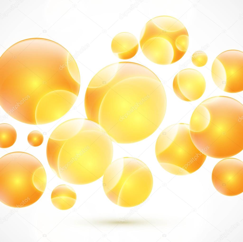 Abstract colorful orange bubbles circle whit vector background — Stock ...