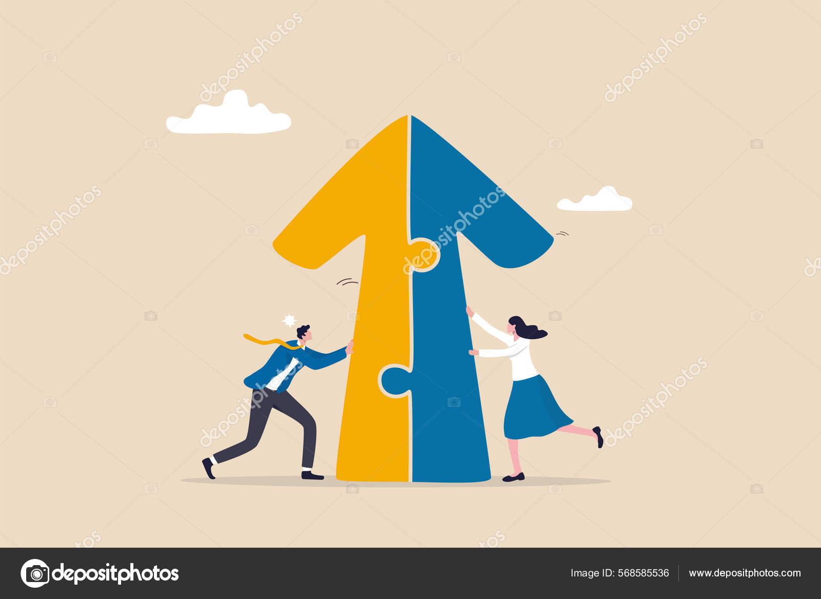 Merger Acquisitions Partnership Work Together Success Puzzle Growth ...