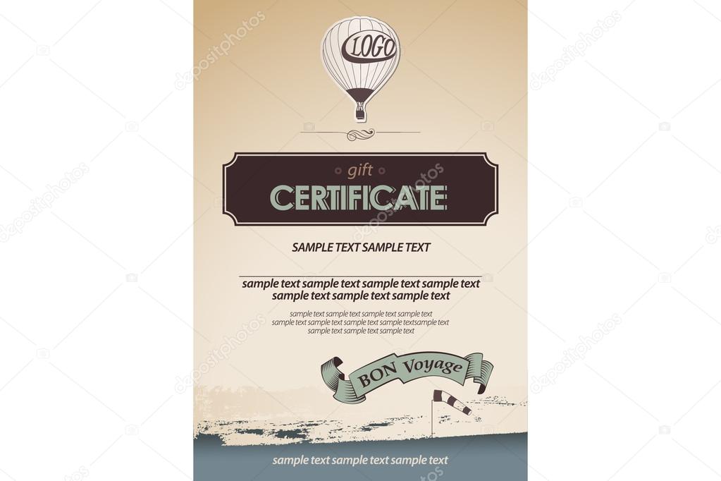 Gift certificate for a balloon flight Stock Vector Image by ©BSSR #13163967