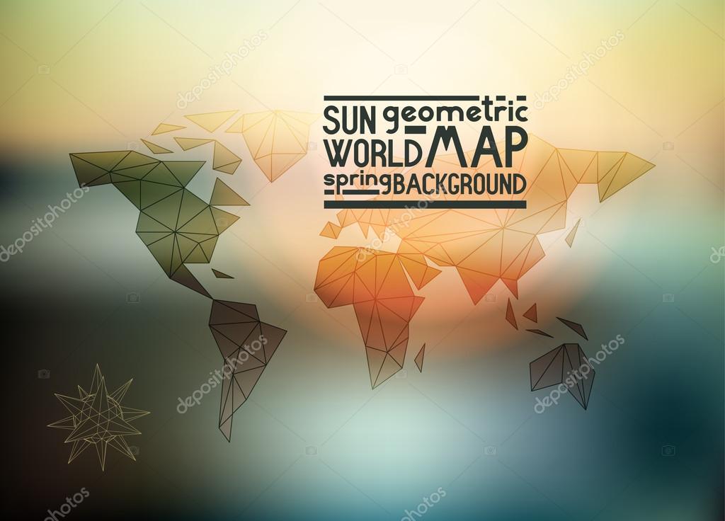 World map geometric background Stock Vector Image by ©BSSR #43305455