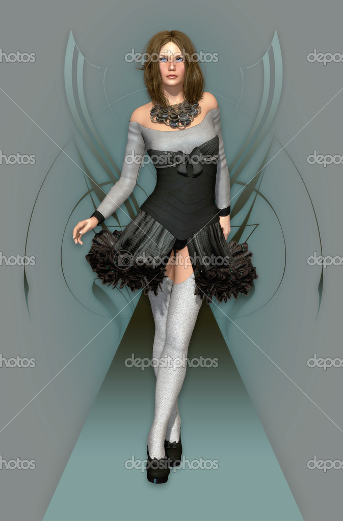 Fashion Model gray — Stock Photo © Majorgaine #12246141
