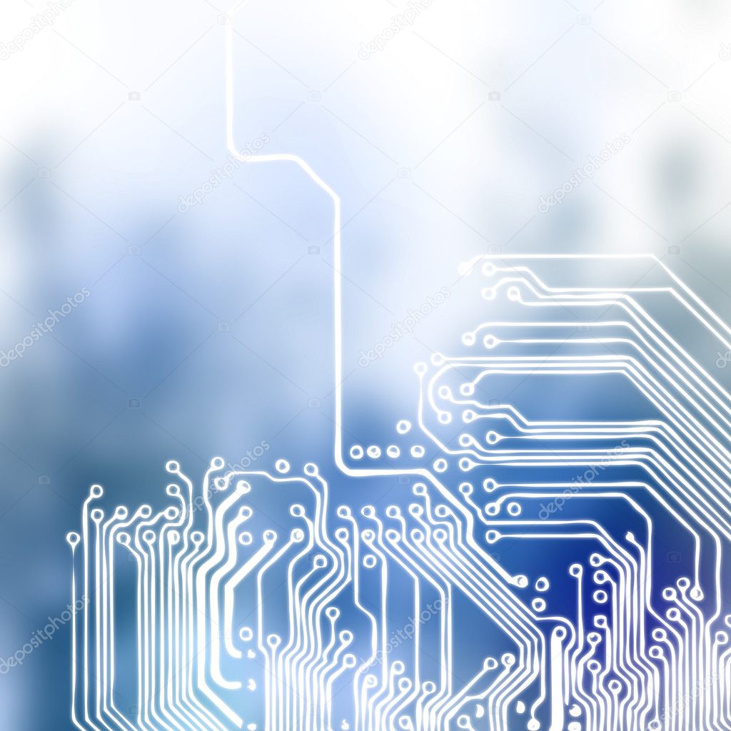 Microchip background - close-up of electronic circuit board with ...