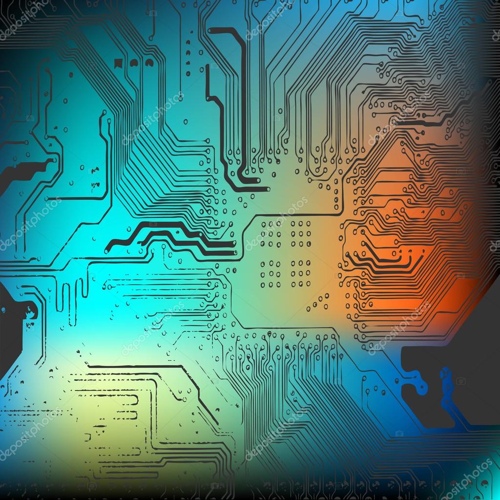 Fondo de microchip - primer plano de circuitos electrónicos — Foto de ...