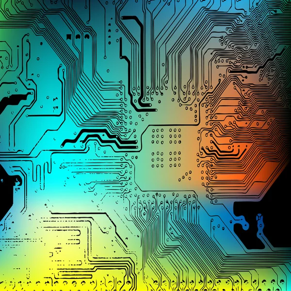 Microchip background - close-up of electronic circuit board with ...