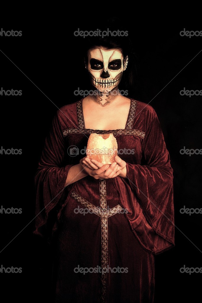Horror Scene of a Scary Woman with candle Stock Photo by ©muro 22096499