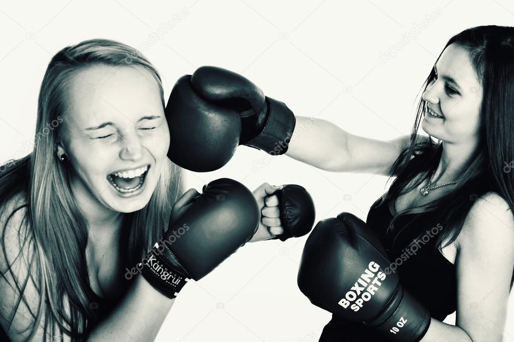 Two women boxing — Stock Photo © muro #35975821