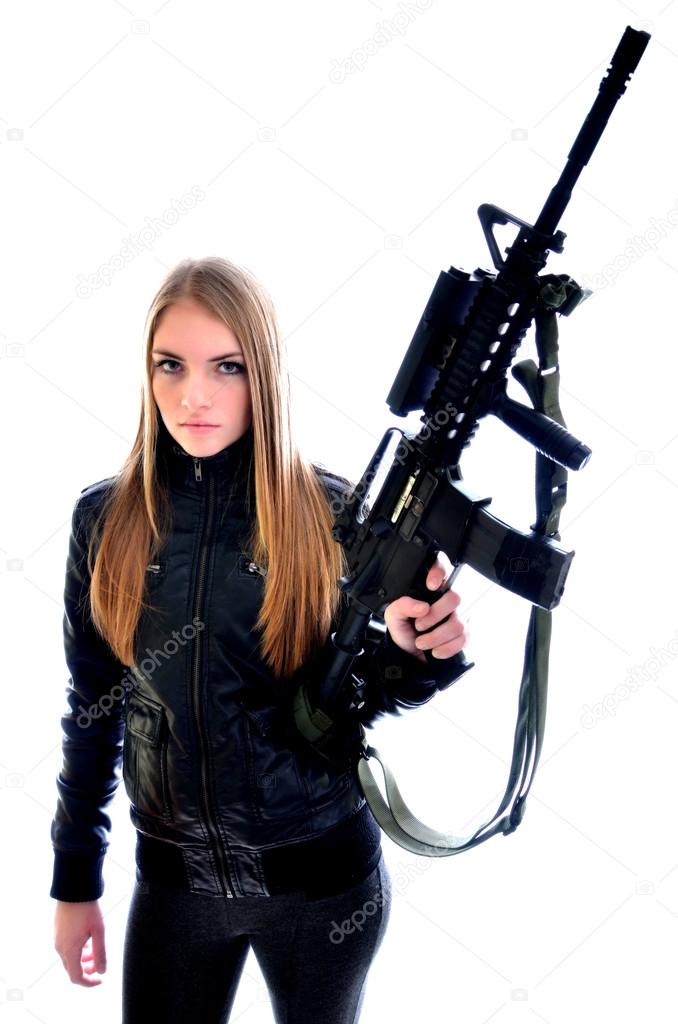 Woman with a gun — Stock Photo © muro #38931833