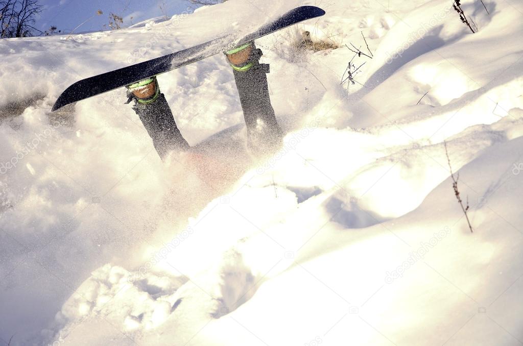 Snowboard sportsmen in fall Stock Photo by ©muro 39021701